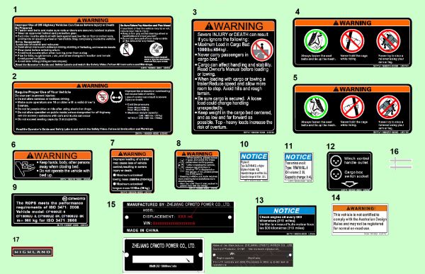 CFMOTO. F19-1-B - Warning Decal(International) - , Sherco