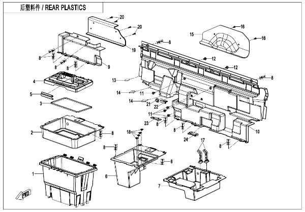 CFMOTO. F04-6-V2 - Rear Plastics - , Sherco