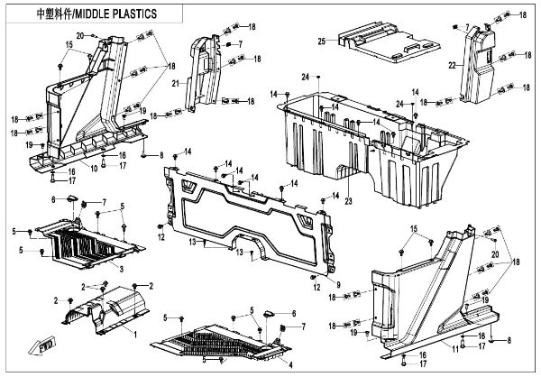 CFMOTO. F04-3-V4 - Middle Plastics - , Sherco