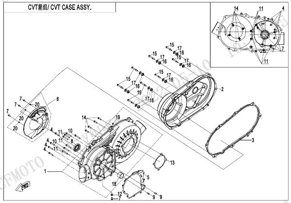 CFMOTO. E01-3 - Cvt Case Assy. - , Sherco