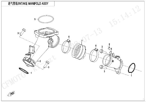 CFMOTO. E02-5 - Intake Manifold Assy - , Sherco