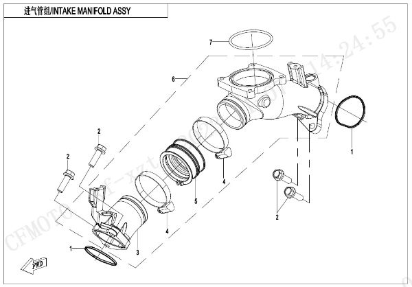 CFMOTO. E02-5-A-V1 - Intake Manifold Assy - , Sherco