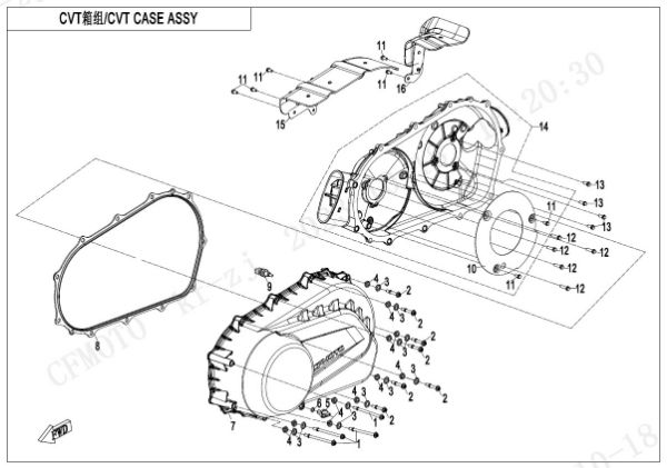 CFMOTO. E01-3 - Cvt Case Assy - , Sherco