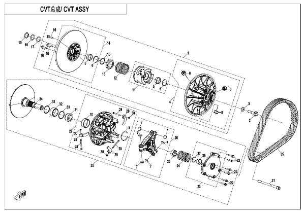 CFMOTO. E05-A-V2 - Cvt Assy - , Sherco