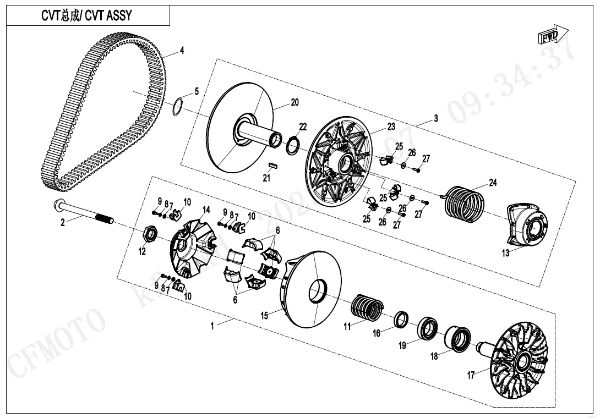 CFMOTO. E05-B - Clutch & Cvt Assy. - , Sherco