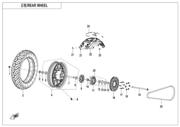 CFMOTO. F11 - Rear Wheel - , Sherco