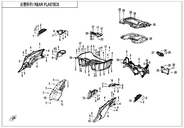 CFMOTO. F04-5 - Rear Plastics - , Sherco