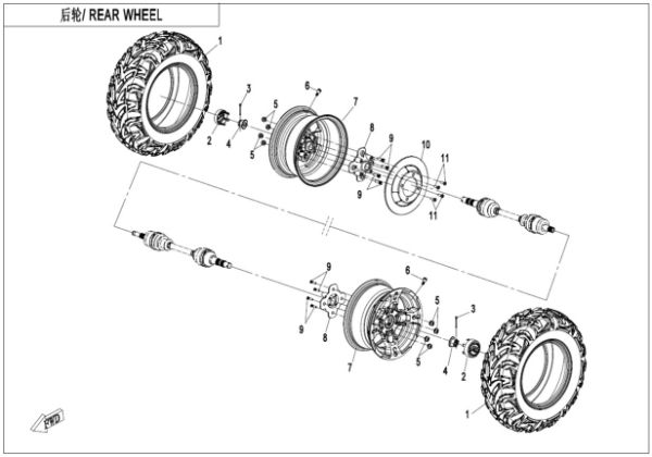CFMOTO. F11 - Rear Wheel - , Sherco