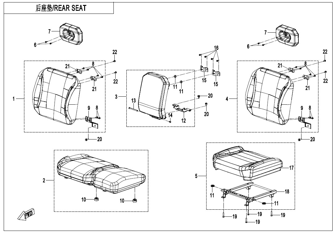 CFMOTO. F13-2 - Rear Seat - , Sherco